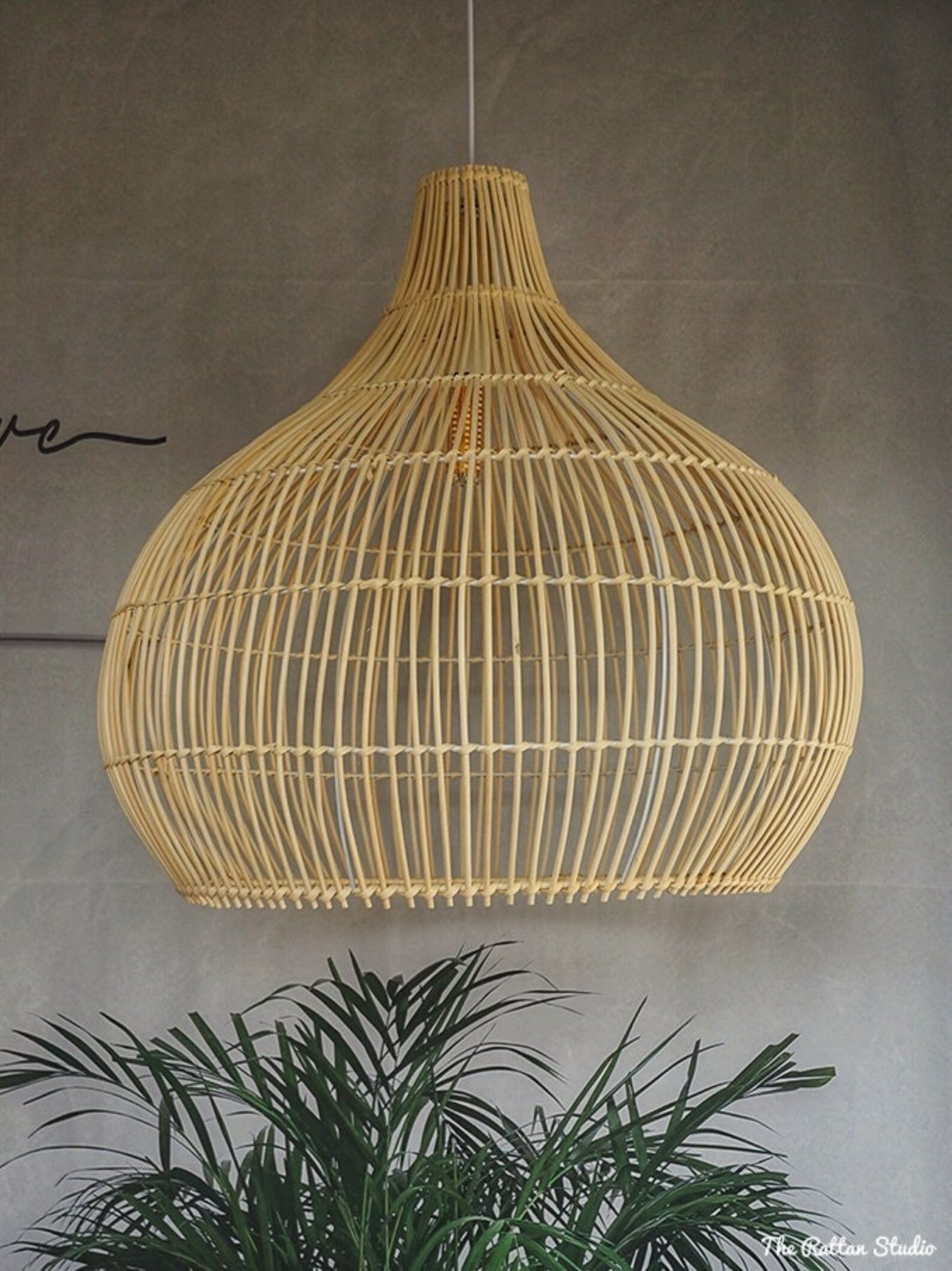 Modern Hand-woven Bamboo Pendant Light Rattan Bamboo Weaving Kitchen ...