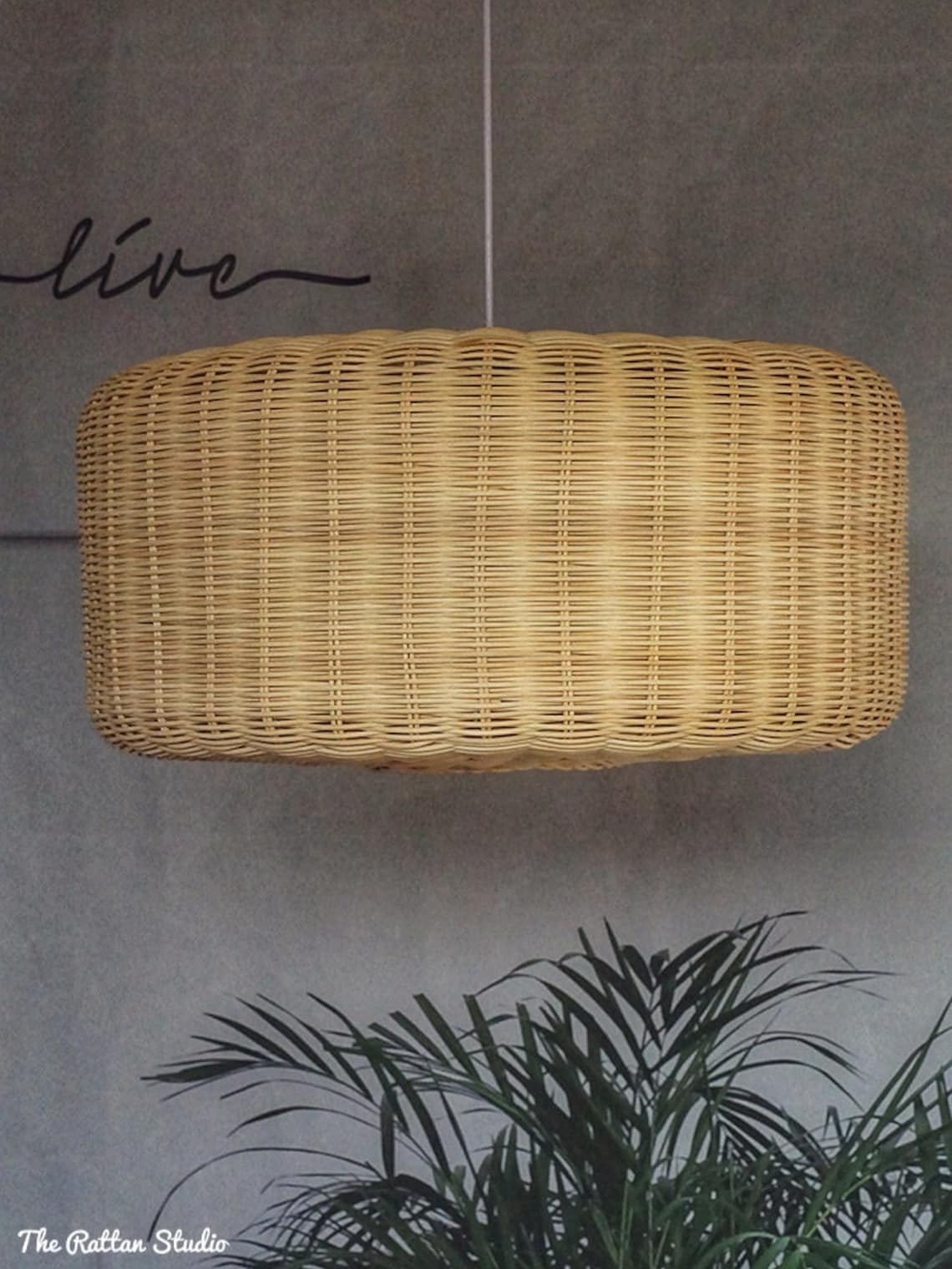 Modern Hand-woven Bamboo Pendant Light Rattan Bamboo Weaving Kitchen ...