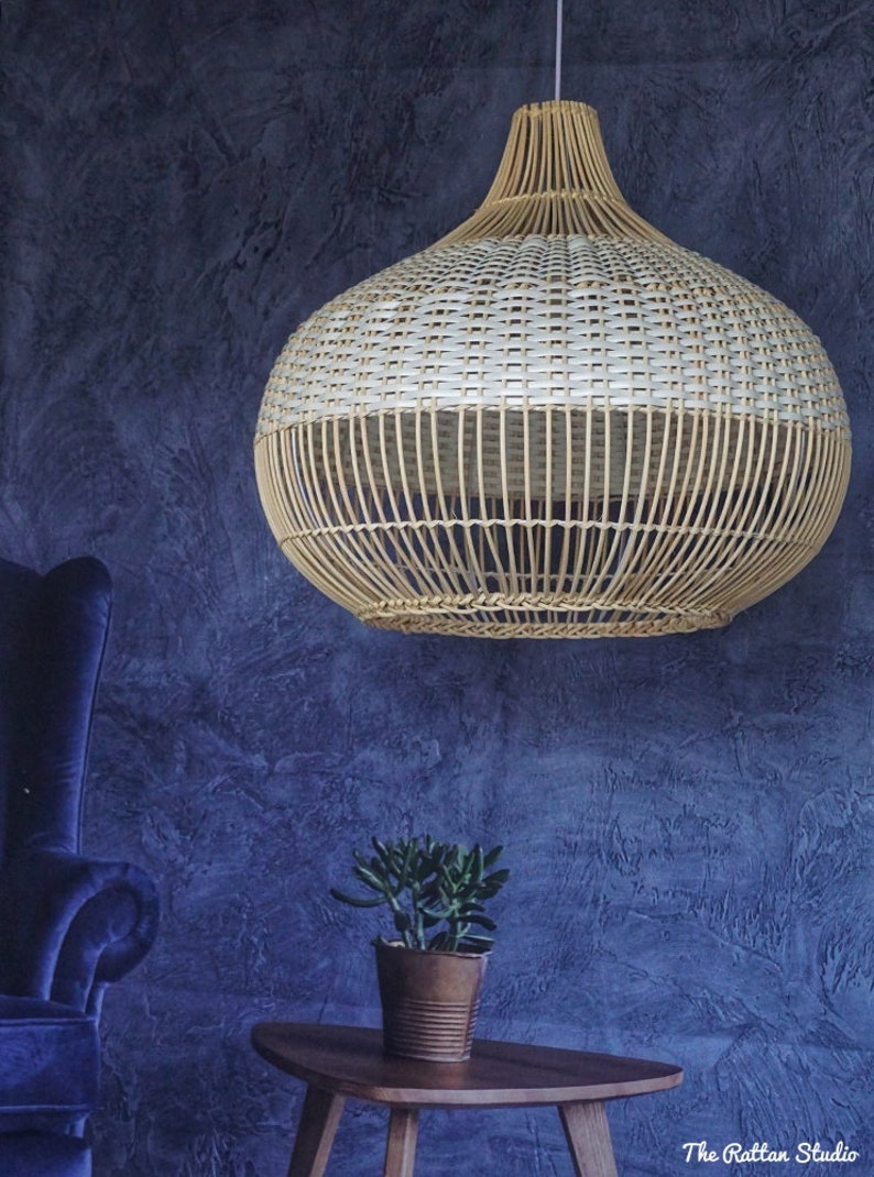 Modern Hand-woven Bamboo Pendant Light Rattan Bamboo Weaving Kitchen ...