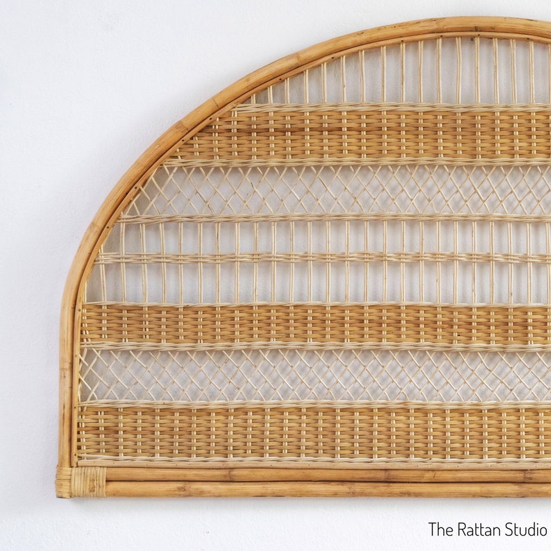Handmade Standard Mini Cabana Rattan Arch Headboard Rattan Bedhead Twin ...