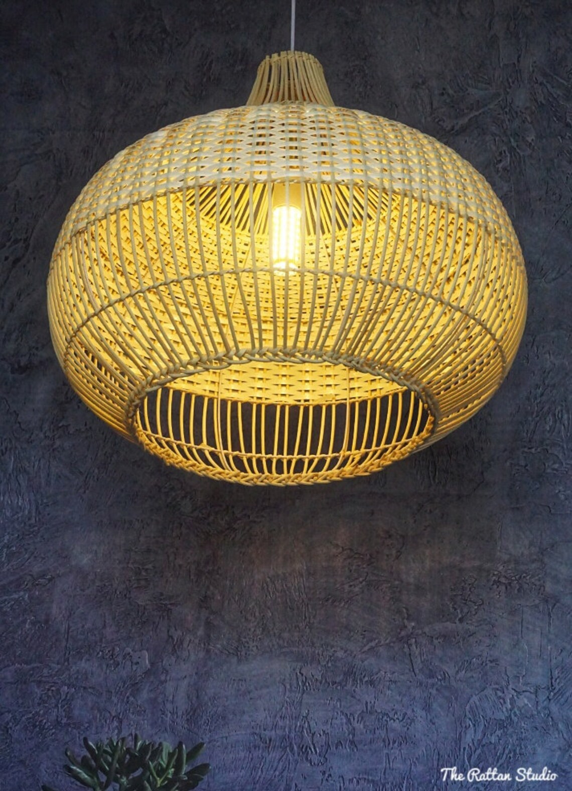 Modern Hand-woven Bamboo Pendant Light Rattan Bamboo Weaving Kitchen ...