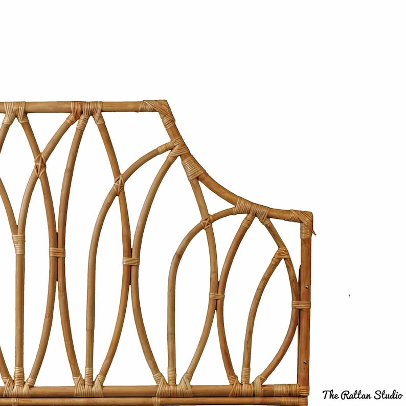 Handmade Rattan Palm Leaflet Design Bedhead Rattan Wicker Handcrafted ...