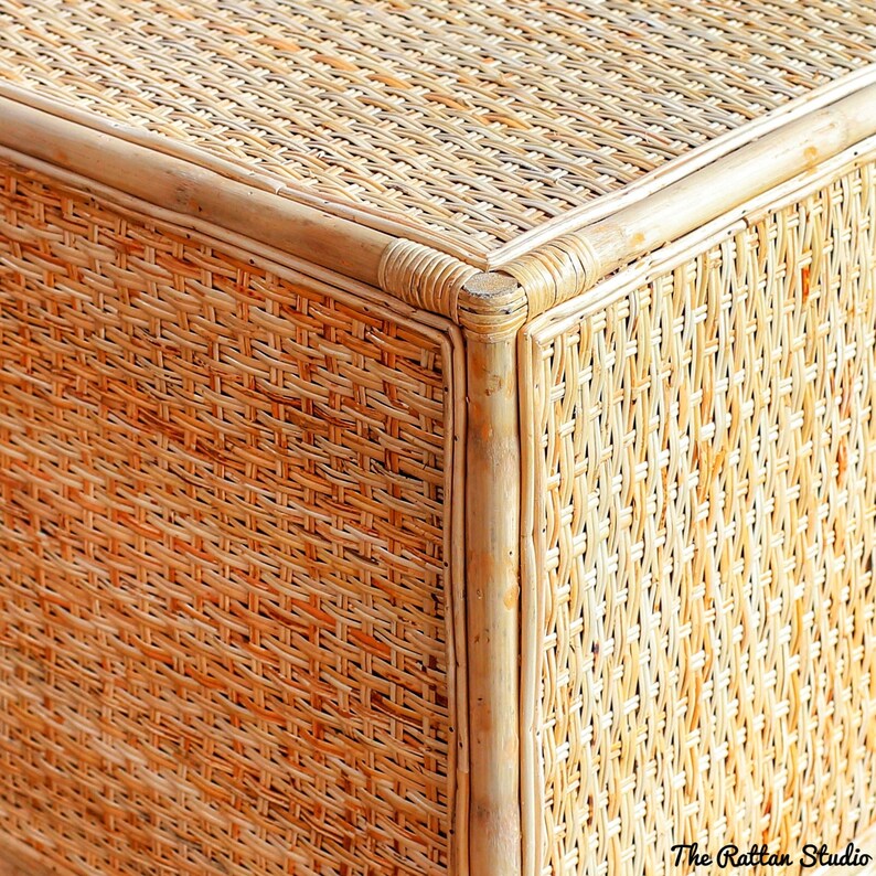 Peacock Style Handcrafted Rattan Wicker Natural Cabinet Rattan - Etsy