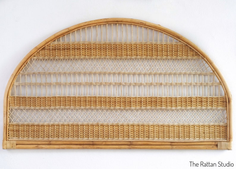 Handmade Standard Mini Cabana Rattan Arch Headboard Rattan Bedhead Twin ...