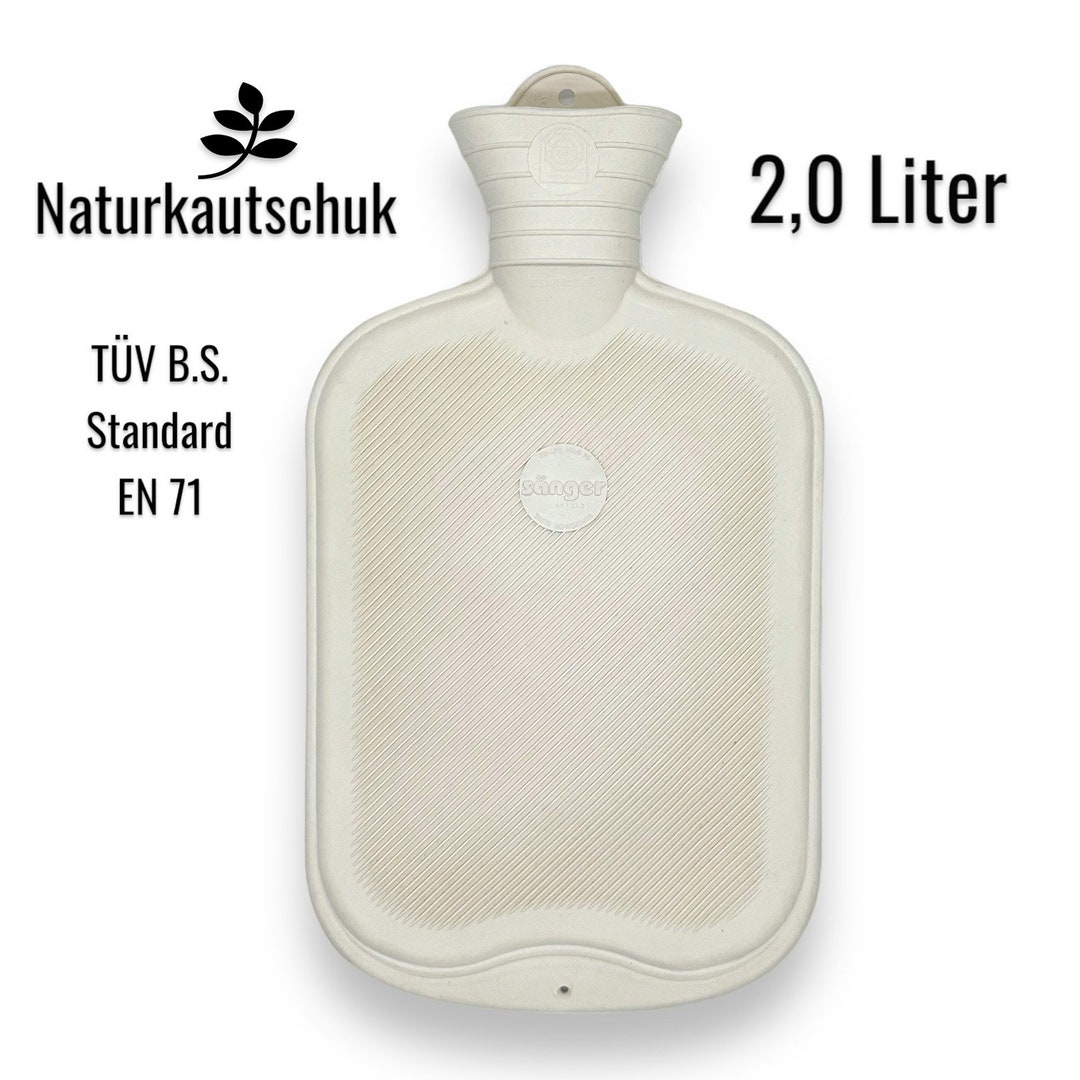 Hot Water Bottle 2.0 Liters Singer ® White Natural Rubber - Etsy UK