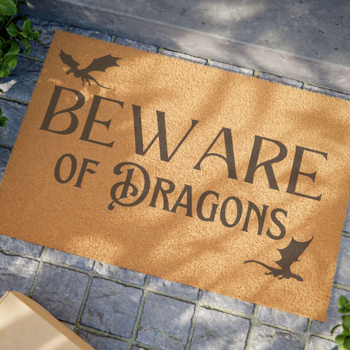 Beware of Dragons Doormat | Fantasy Welcome Mat | Mythical Decor | Gift ...