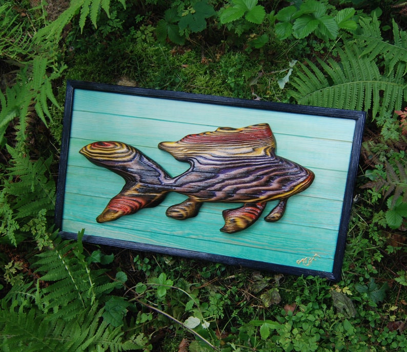 Tropical Fish Shou Sugi Ban Gift Home Decor Bedroom - Etsy