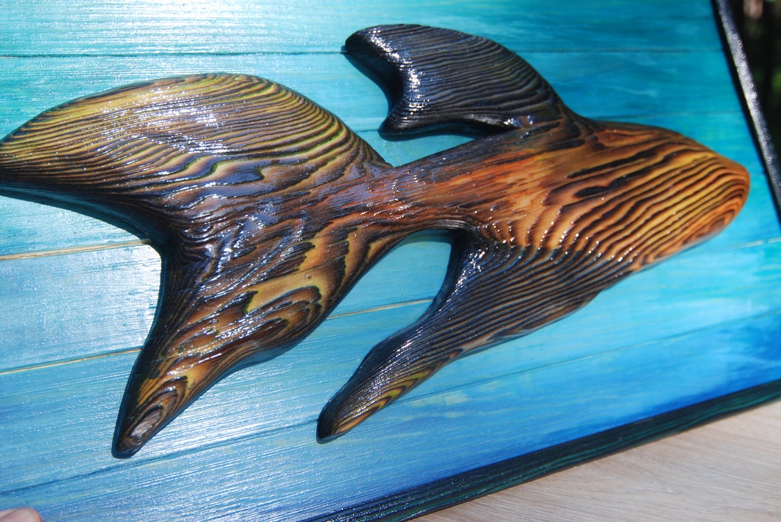 Tropical Fish Shou Sugi Ban Gift Home Decor Bedroom - Etsy