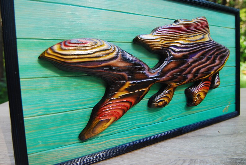 Tropical Fish Shou Sugi Ban Gift Home Decor Bedroom - Etsy