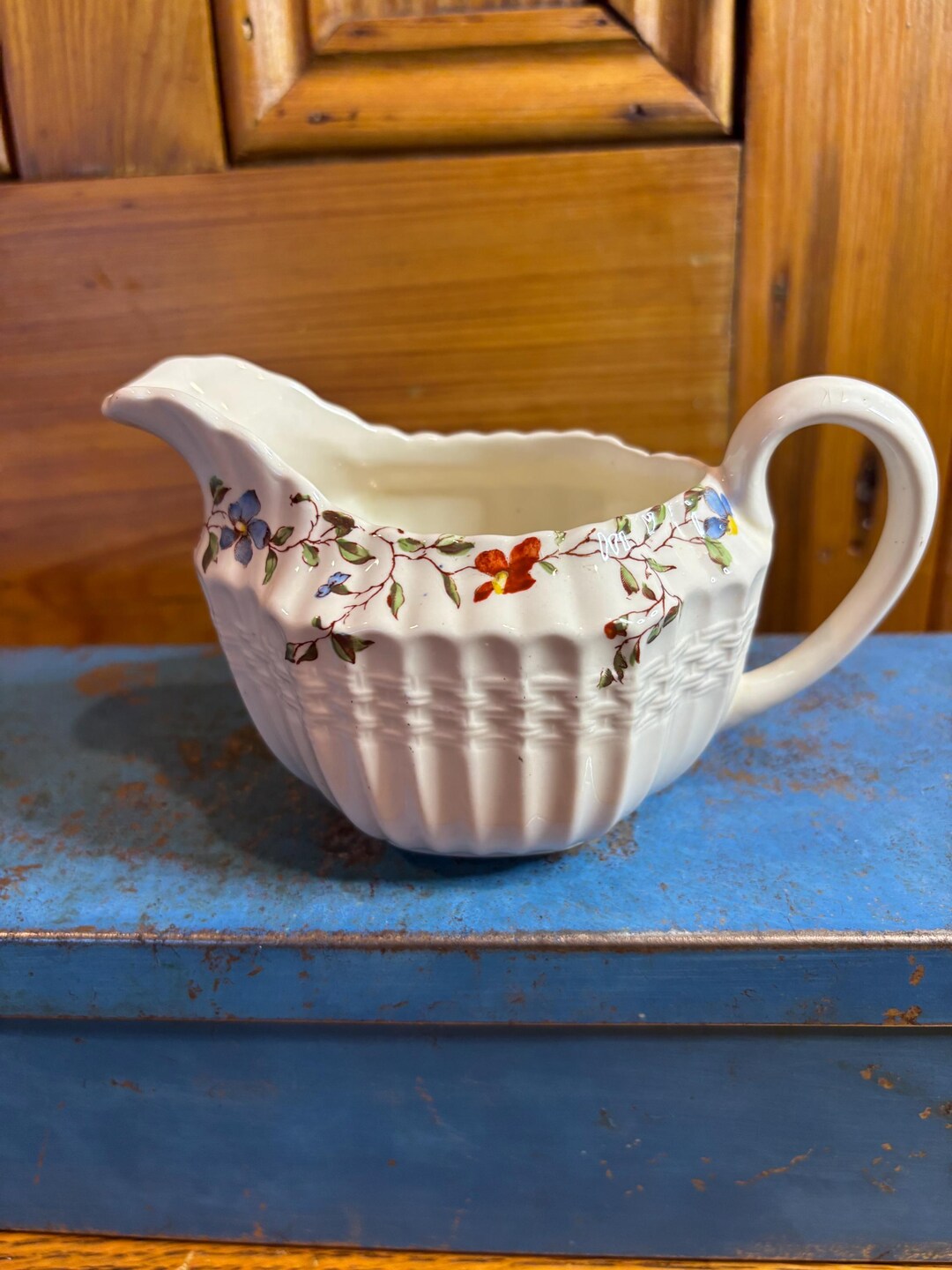 Antique English Spode Wicker Dale Creamer Pitcher - Etsy