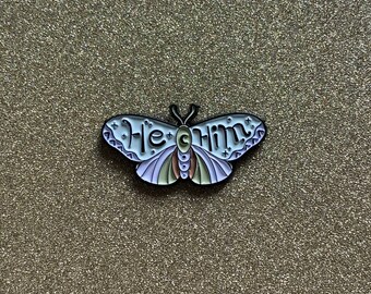 Moth Pronoun Pin - Etsy