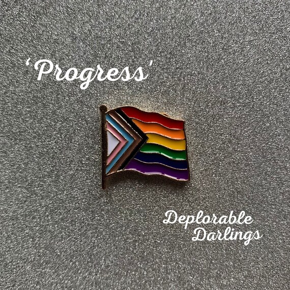 Progress Progress LGBTQIA Pride Flag Enamel Pin - Etsy