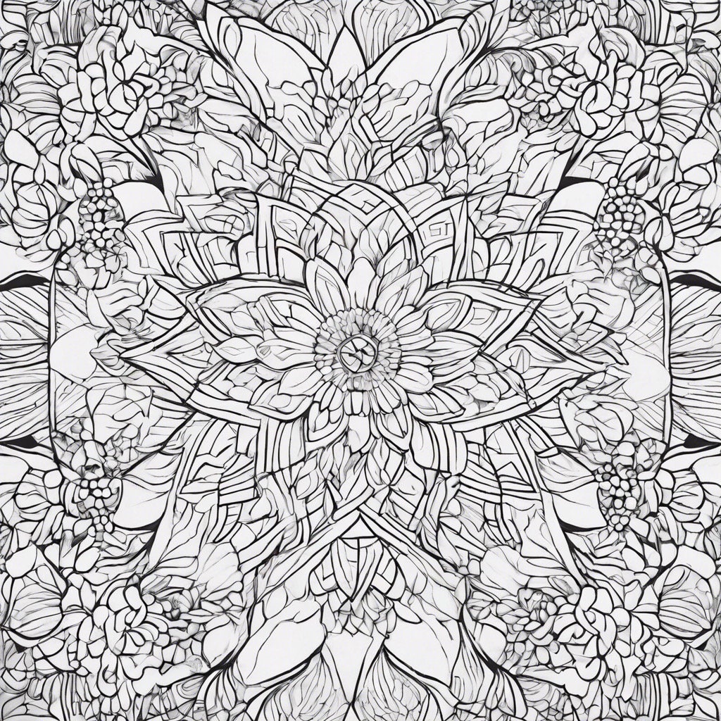 Digital Coloring Pages Bundle: Set of 9 Relaxing and Intricate Designs ...