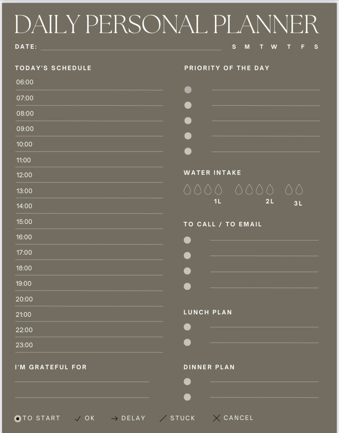 Printable & Digital Daily Planner - Etsy