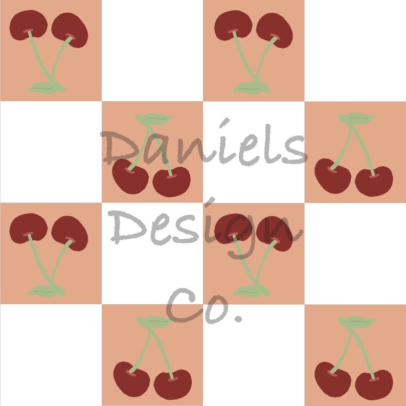 Cherry Checkers Seamless File | Digital Paper | Fabric - Etsy