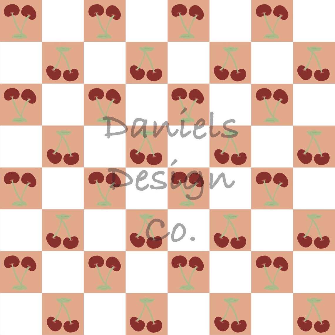 Cherry Checkers Seamless File | Digital Paper | Fabric - Etsy