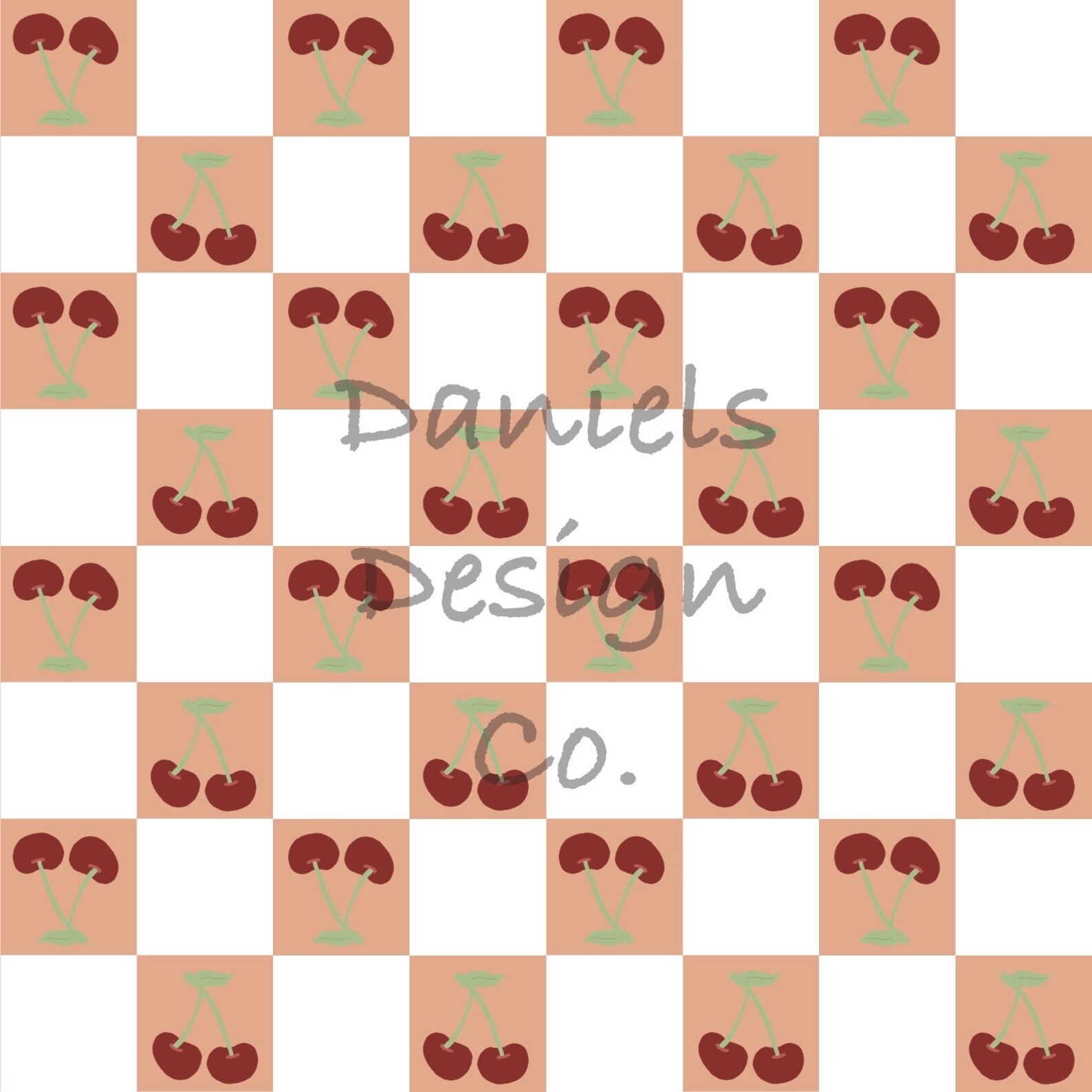 Cherry Checkers Seamless File | Digital Paper | Fabric - Etsy
