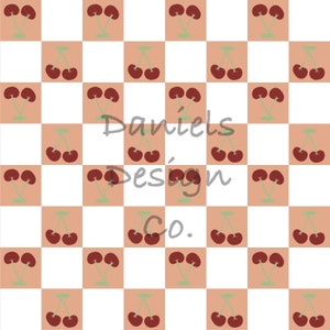 Cherry Checkers Seamless File | Digital Paper | Fabric - Etsy