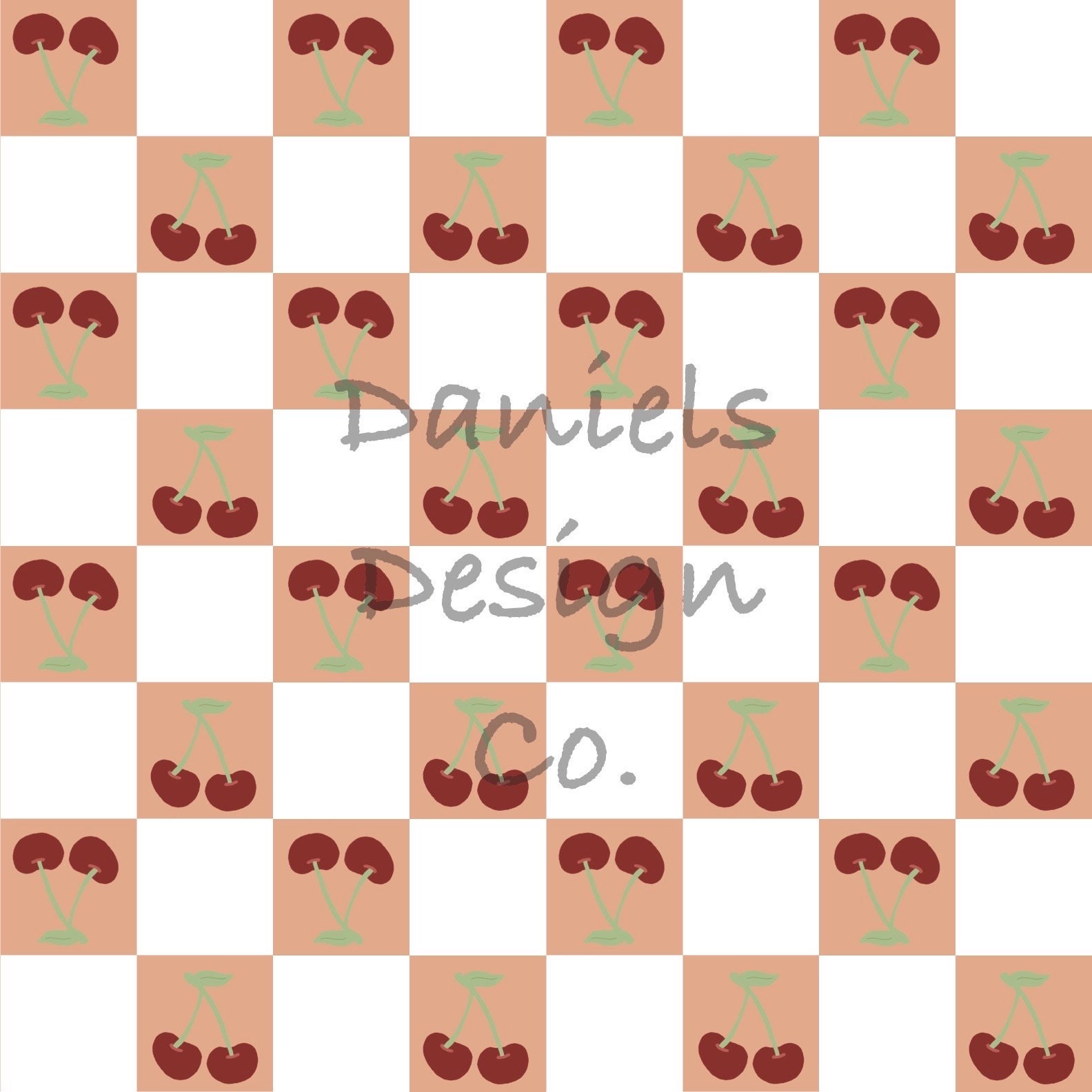 Cherry Checkers Seamless File | Digital Paper | Fabric - Etsy