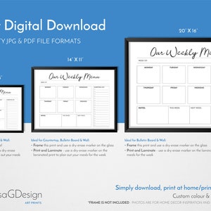 Our Weekly Menu Planner | Printable Menu Planner | Menu Planner Instant ...