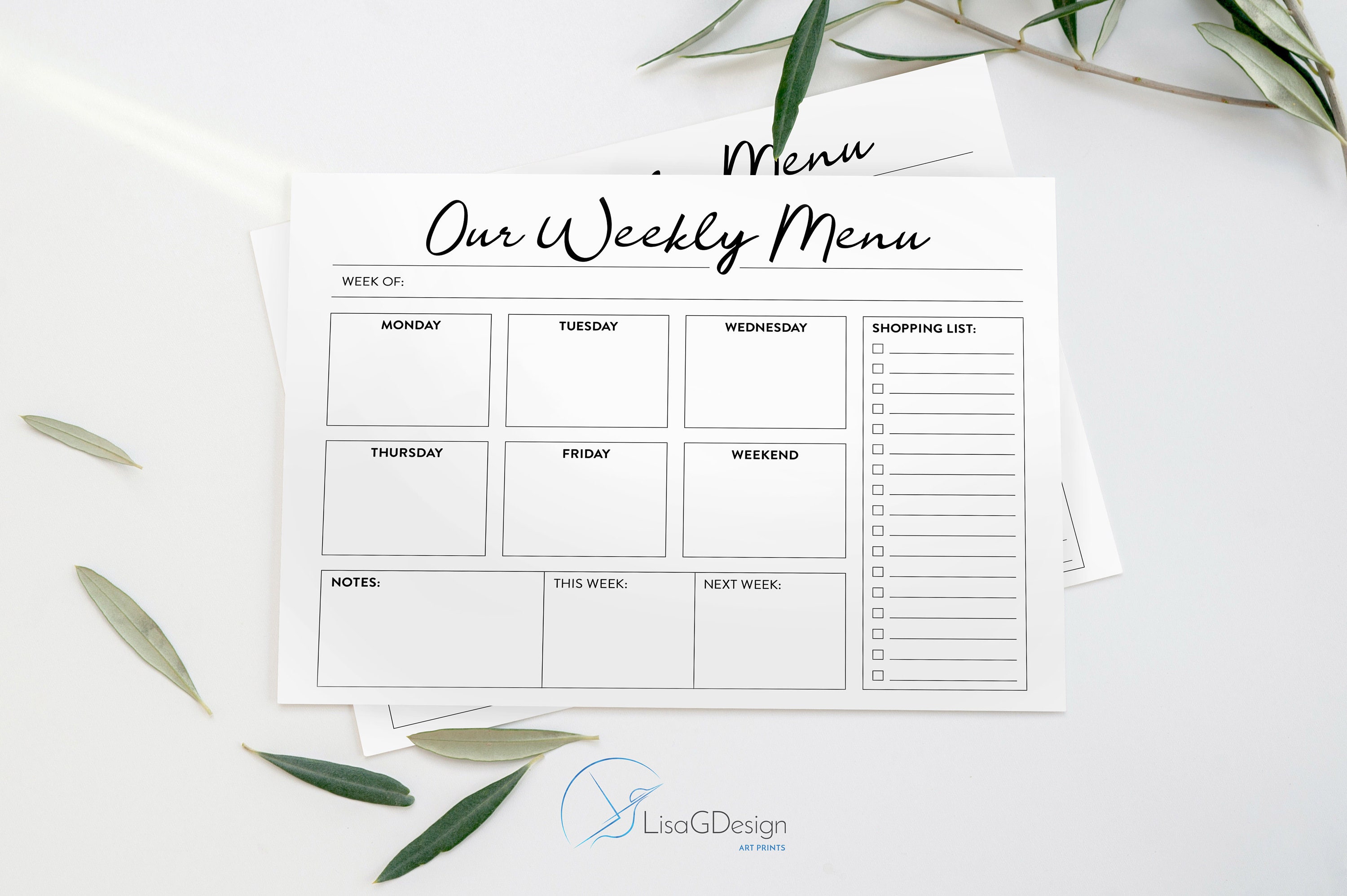 Our Weekly Menu Planner | Printable Menu Planner | Menu Planner Instant ...