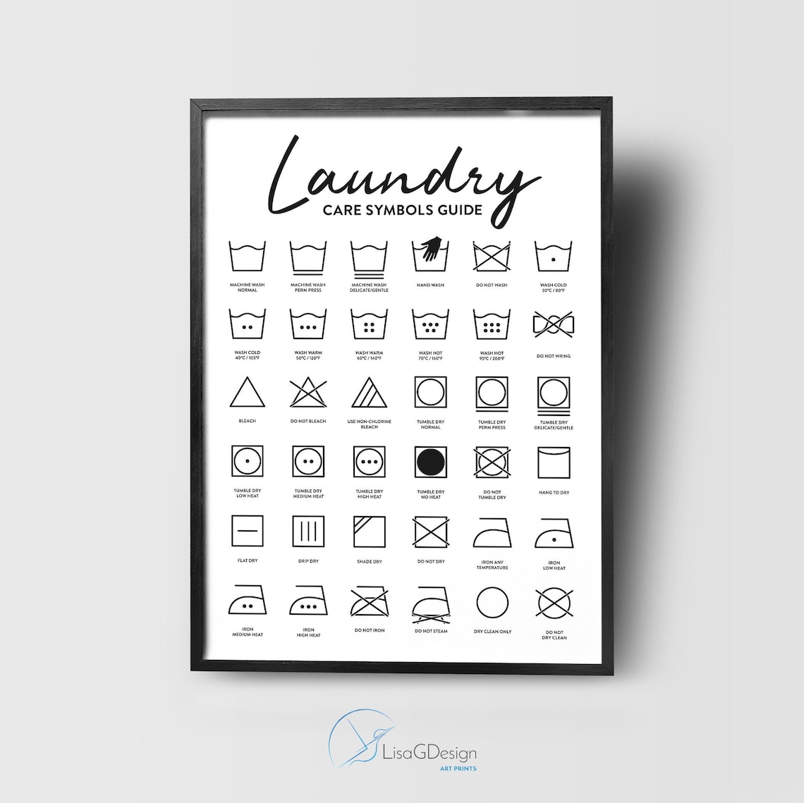 Laundry Care Symbols Guide | Printable Laundry Care Symbols Guide ...