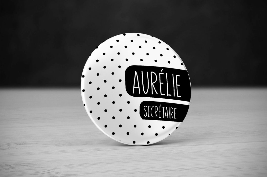 Personalized Black Polka Dot Badge. Nurse Badge. Wedding Badges. Black ...