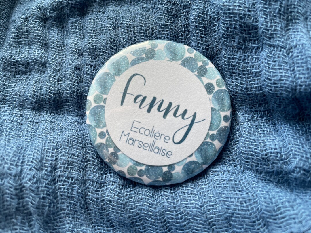 Personalized Blue Bubbles Badge. Blue Job Badge With First Name ...