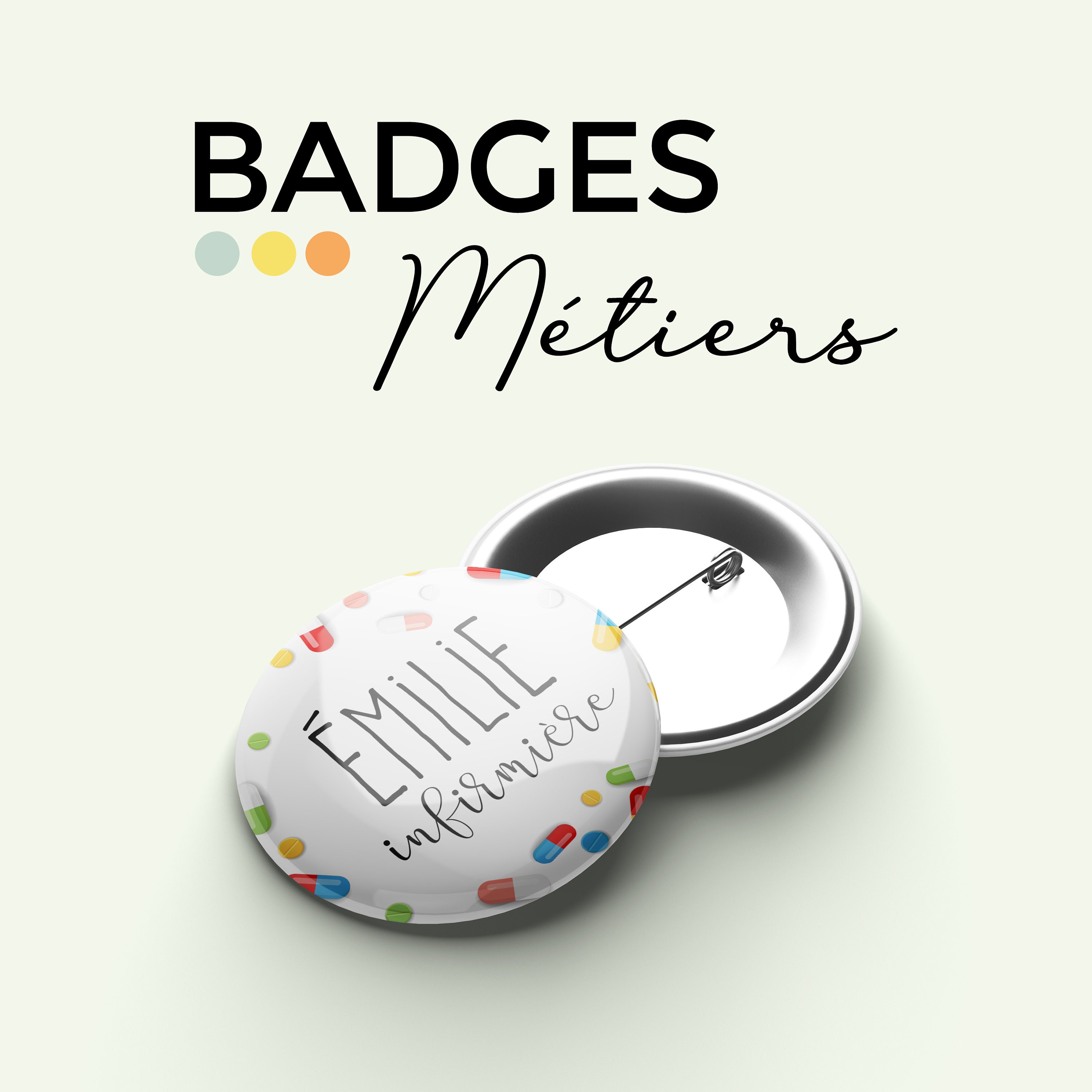 Personalized Black Polka Dot Badge. Nurse Badge. Wedding Badges. Black ...