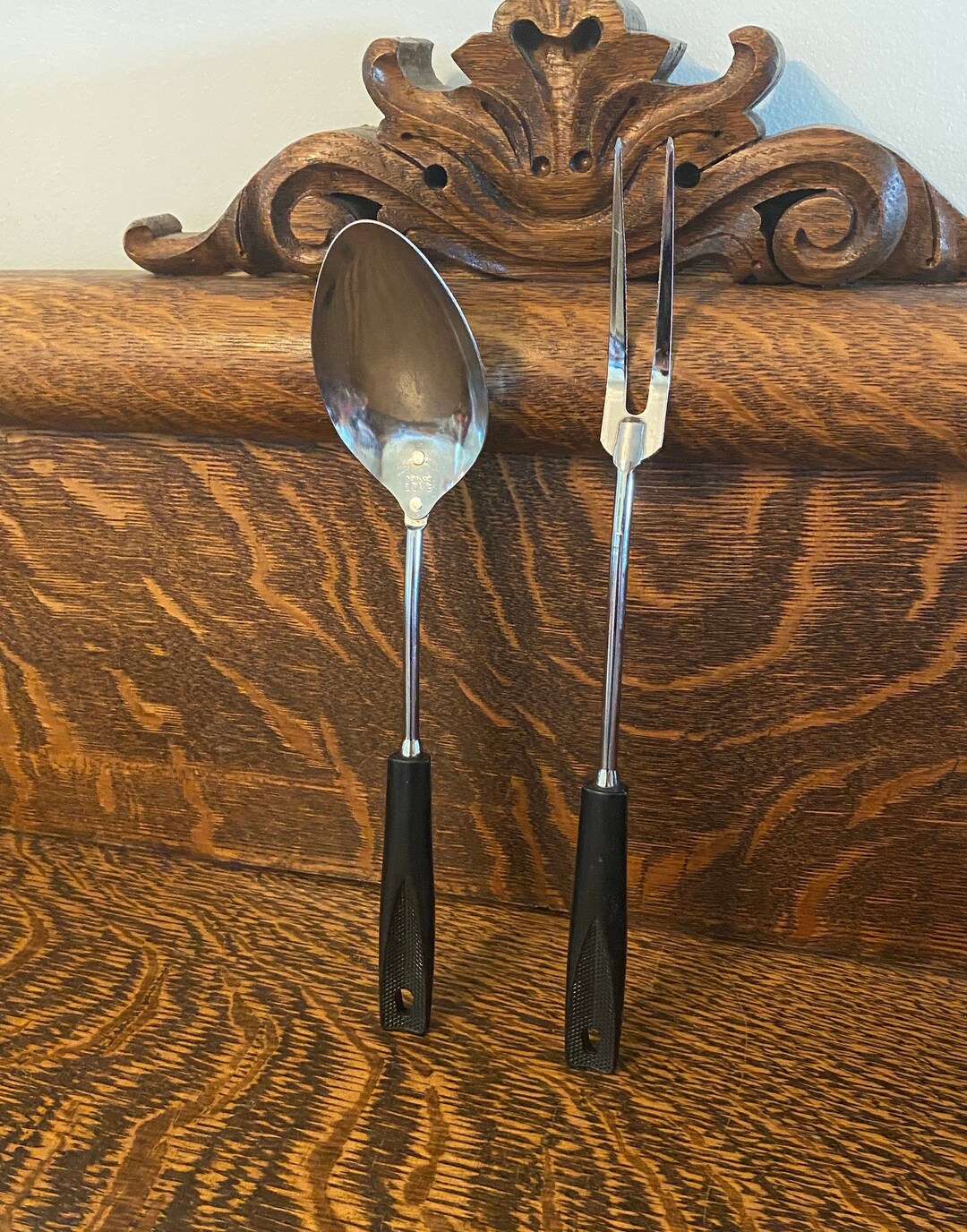 Vintage EKCO Utensils Chromium Spoon & Meat Fork Prong EKCO Canada ...