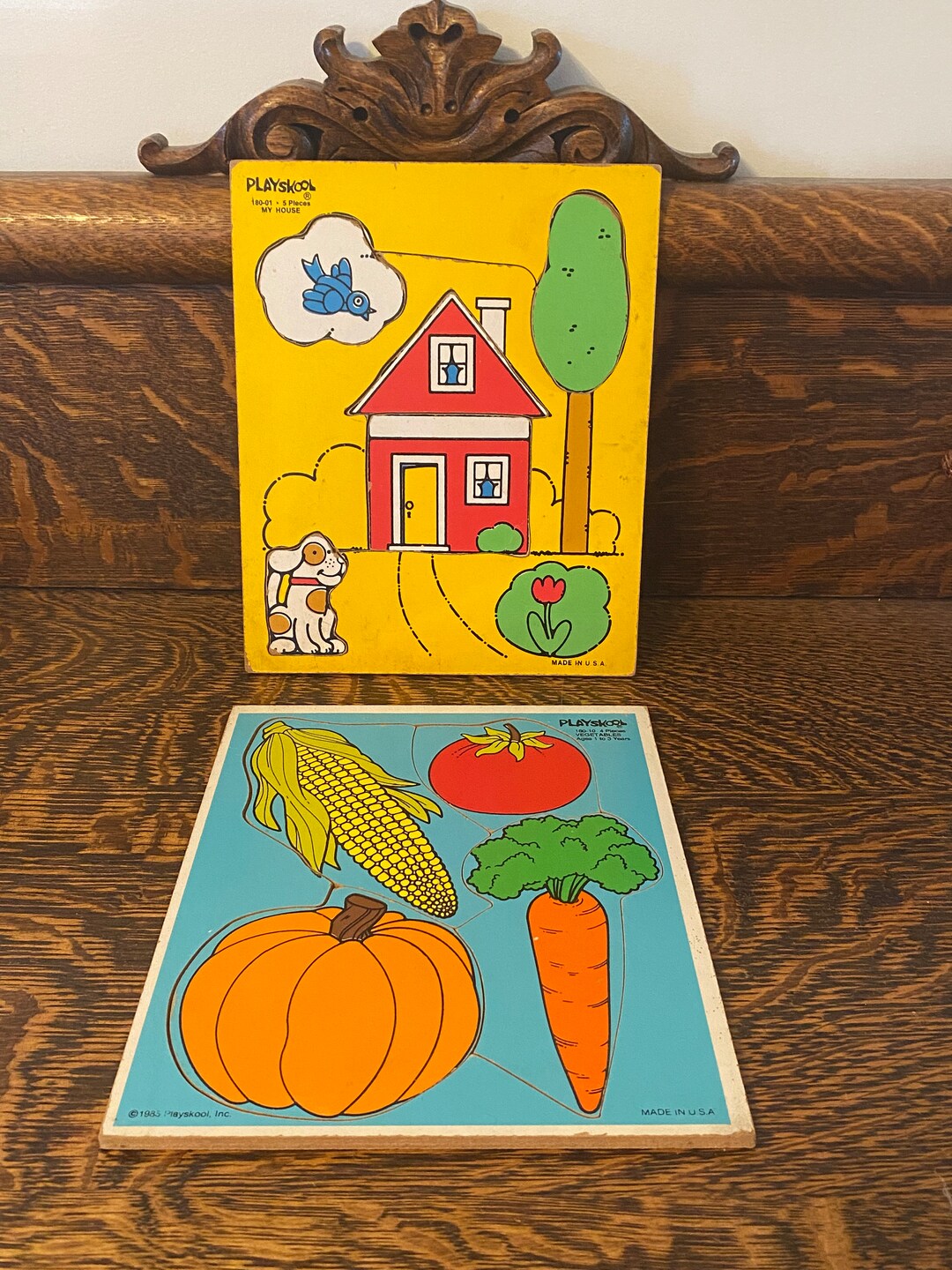 Vintage Playskool Puzzles - 1980’s Wooden Puzzles - Children’s Puzzles ...