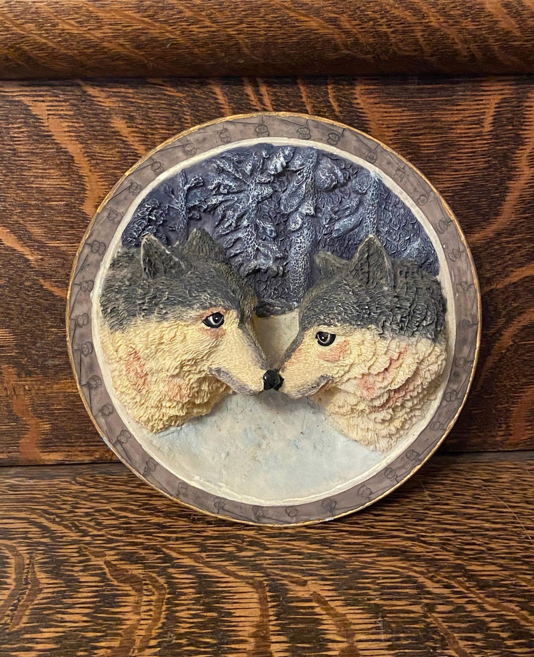 3D Wolf Plate - Wall Decor Plate - Collectors Sculpted Plate - Wall ...