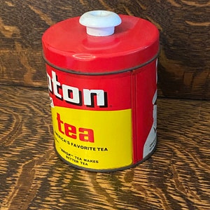 Vintage Lipton Tea Tin Metal Canister Kitchen Storage Farmhouse Decor ...