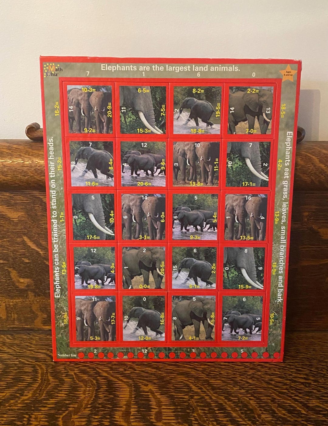 Vintage Math Puzzle Elephant Mathematics Carousel Games Funskill - Etsy