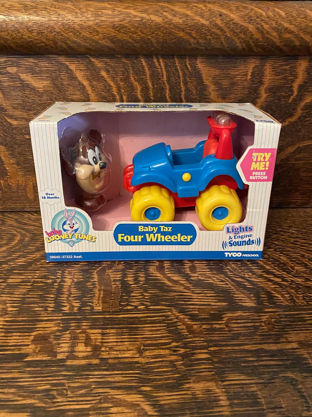 Rare TYCO Baby Looney Tunes Baby Taz Four Wheeler Push & Pull Toy ...