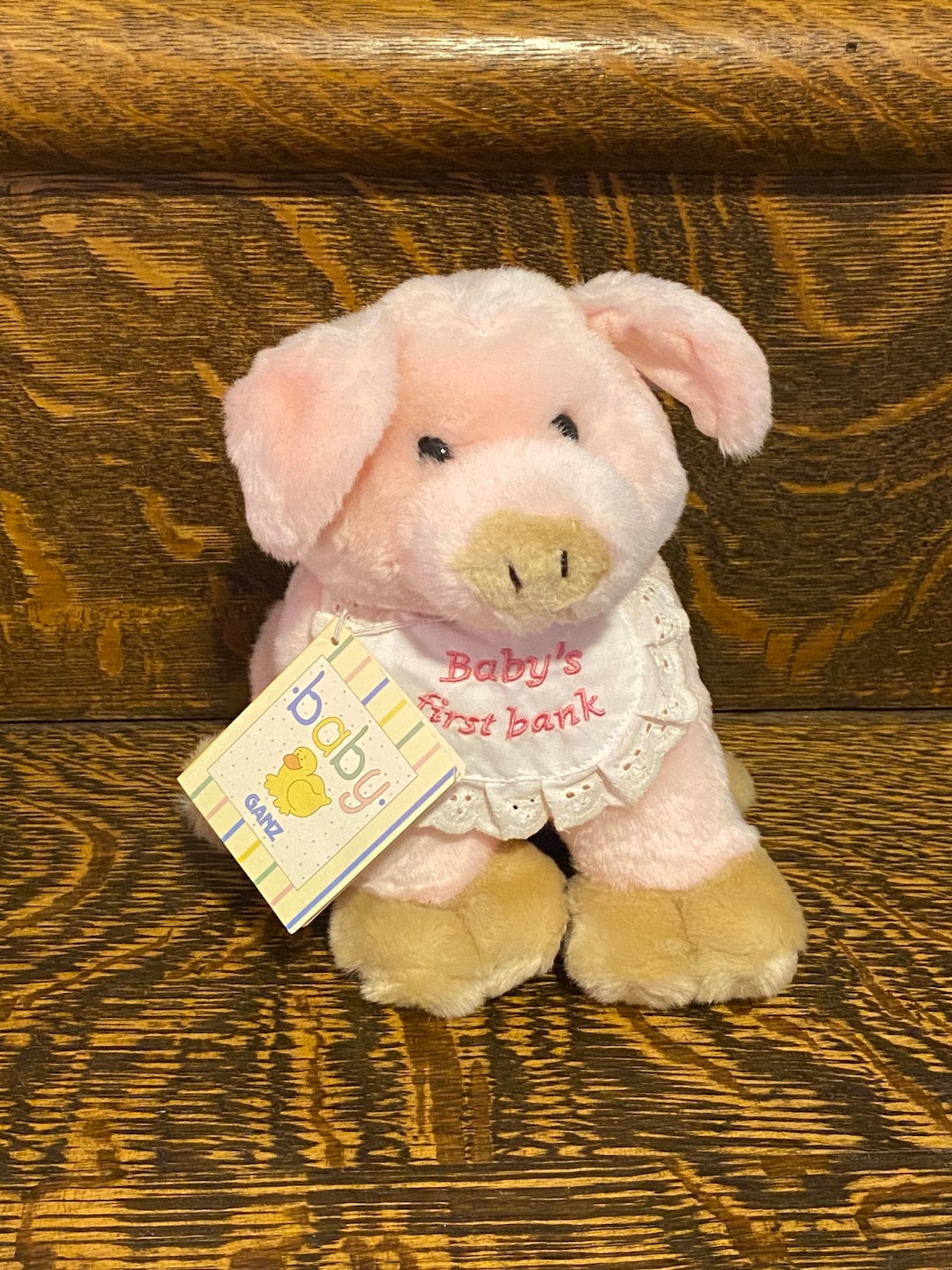 Vintage Baby Ganz Piggy Bank “baby’s First Piggy Bank” Pink Pig Plush ...