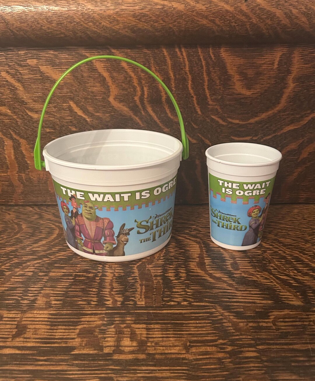 Dreamworks Shrek the Third Movie Popcorn Bucket & Matching Drink Cup - Etsy