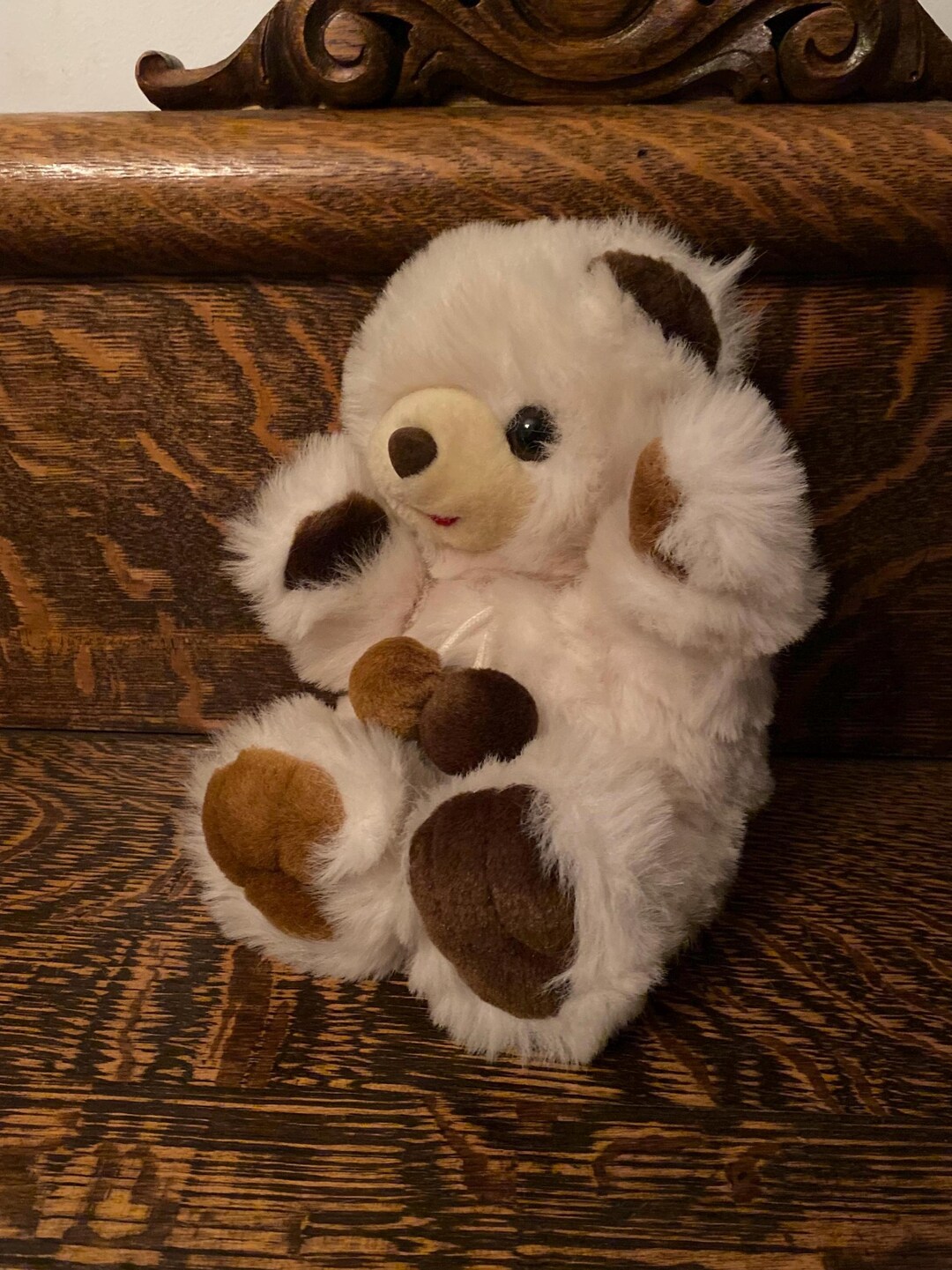 Vintage Plush Mania Furry Beige Teddy Bear HTF Carnival Prize/claw ...