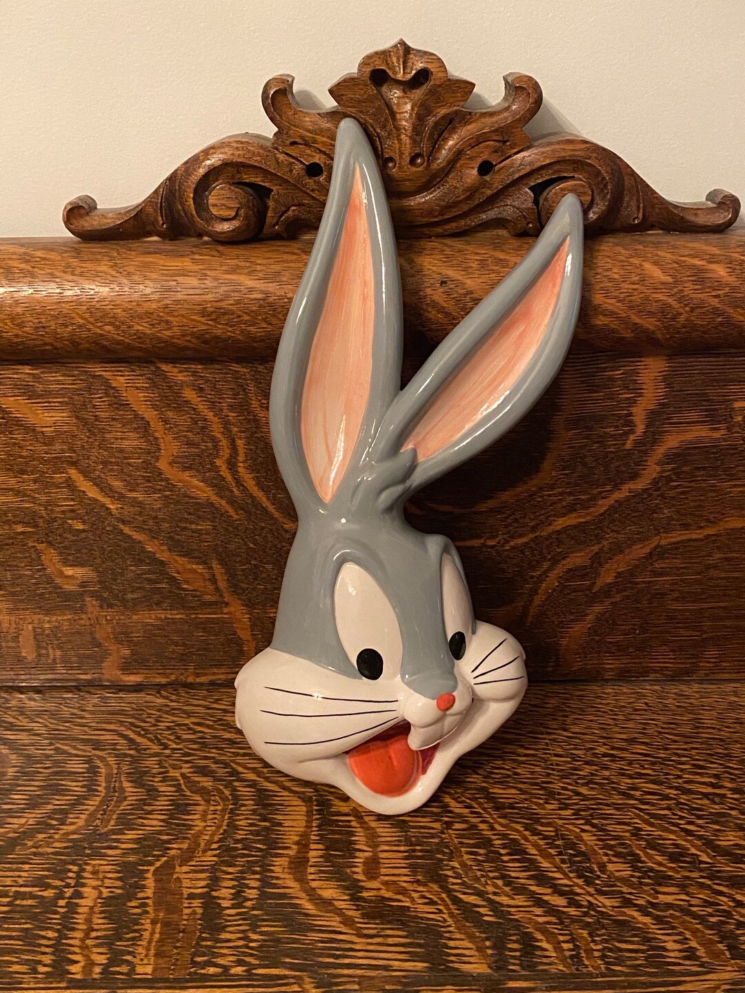 Vintage Ceramic Looney Tunes Wall Hanging Bugs Bunny Mask 1994 Warner ...