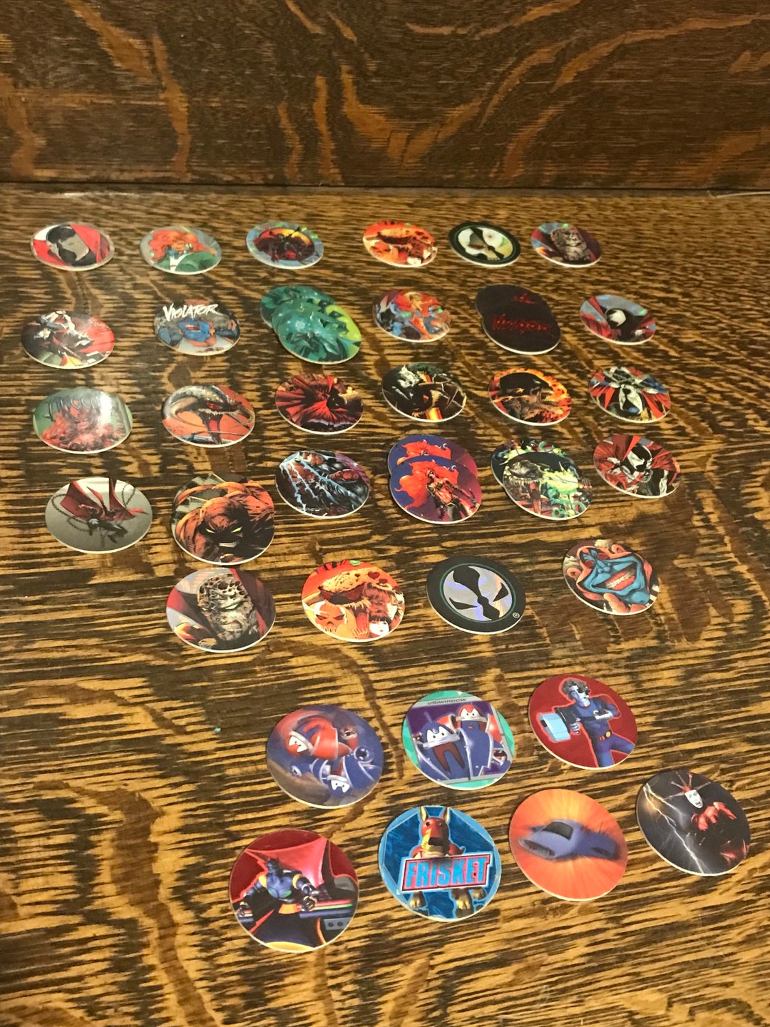 POGS 90’s “spawn” & “reboot” Todd Mcfarlane Comic Collectible TV Show Memorabilia Holographic ...