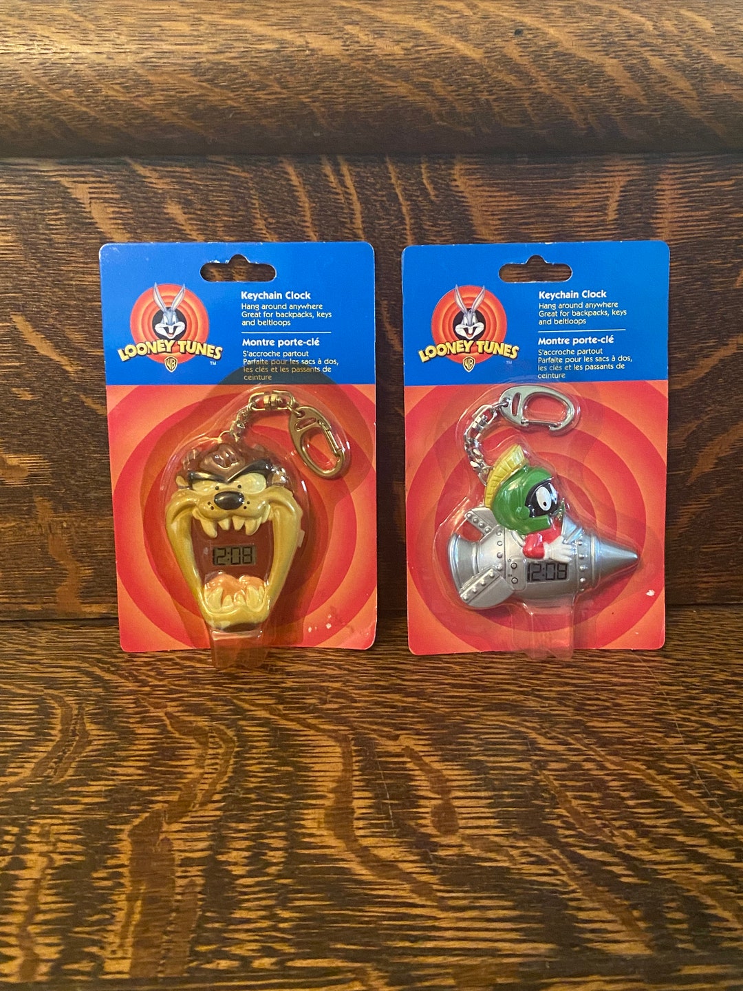Vintage Looney Tunes Keychain Clocks Taz & Marvin the Martian 1999 ...