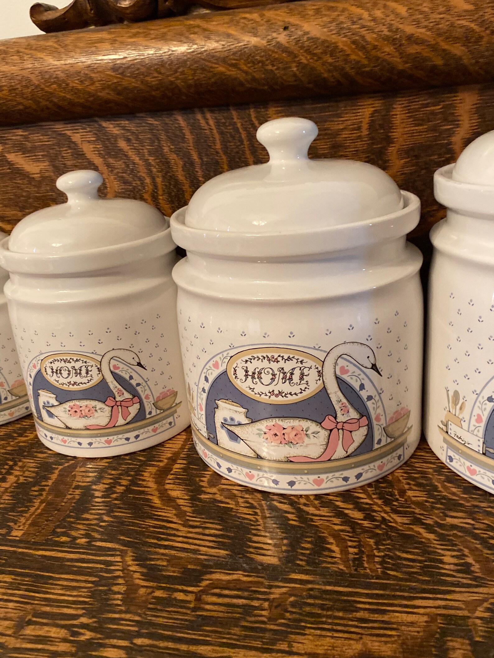 Vintage Country Goose Canister Set Farmhouse Kitchen Storage Containers ...