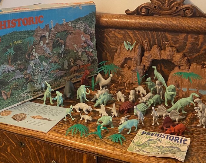 Vintage Marx Prehistoric Play Set #3398 Dinosaurs, Cavemen, Trees ...