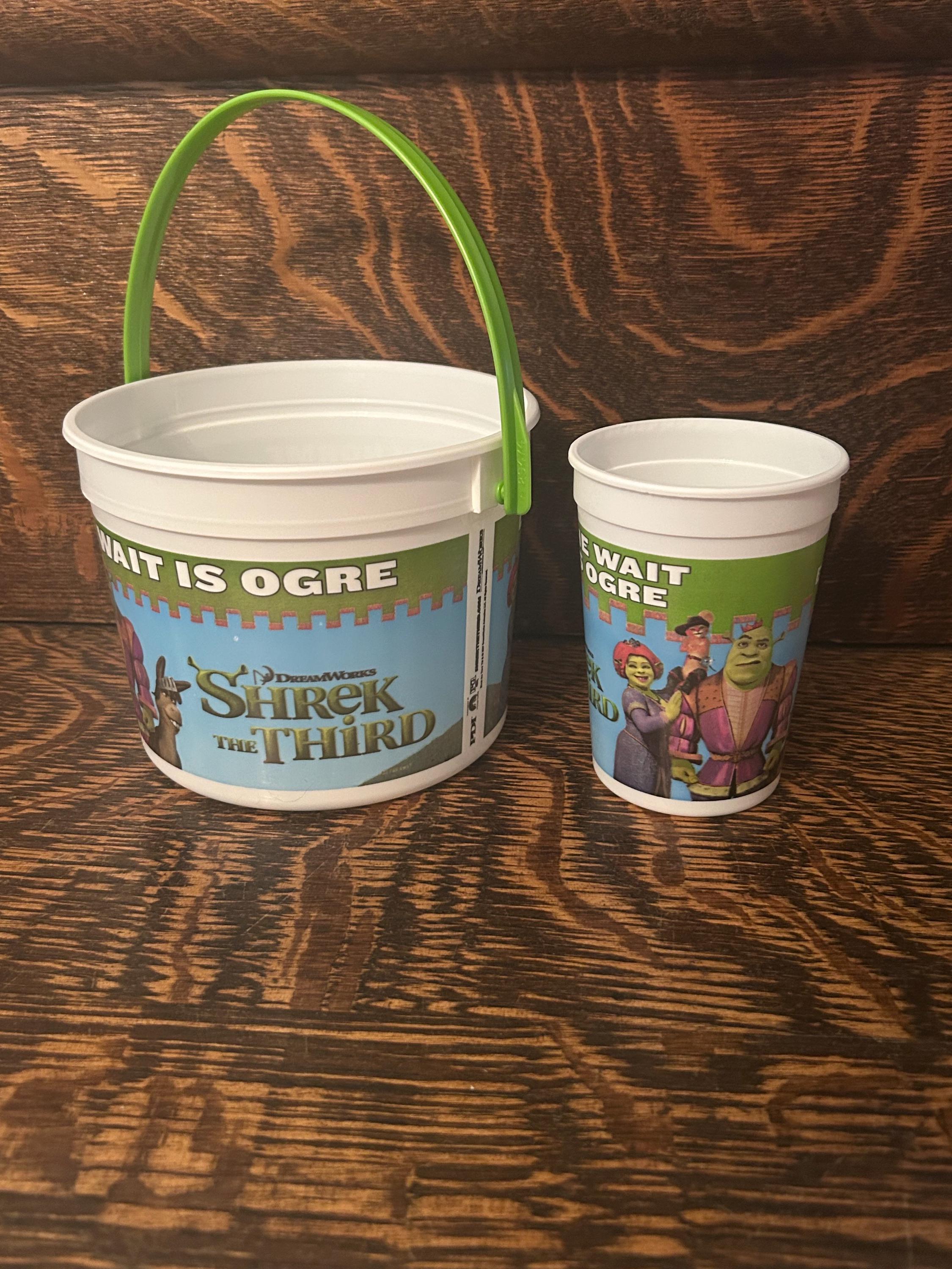 Dreamworks Shrek the Third Movie Popcorn Bucket & Matching Drink Cup - Etsy