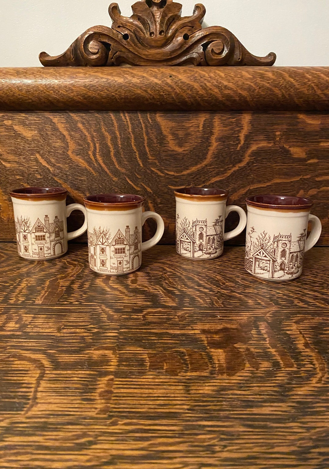 Vintage Bilton’s Mugs Country Village England Set of 4 - Etsy