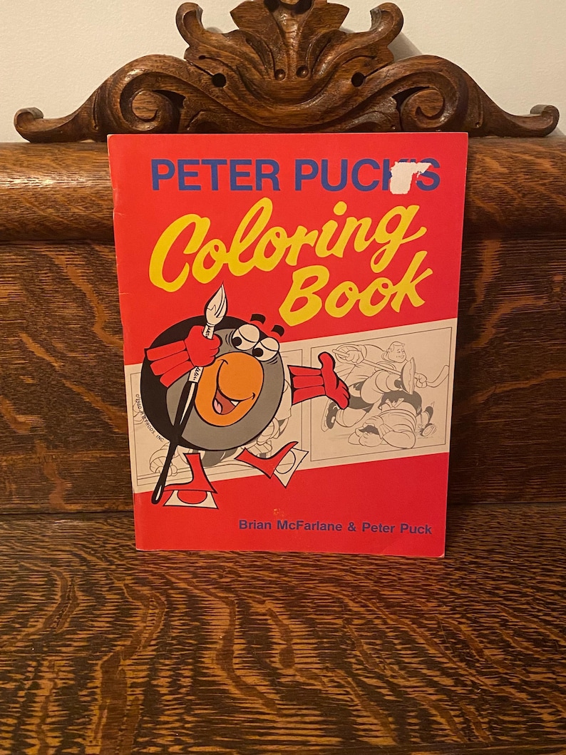 Vintage Brian Mcfarlane Peter Puck’s Coloring Book Hockey Colouring ...