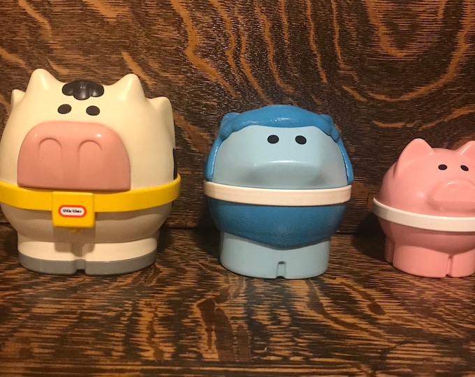 1993 Little Tikes Retro Nesting Farm Animals Stackable Collectible Play ...