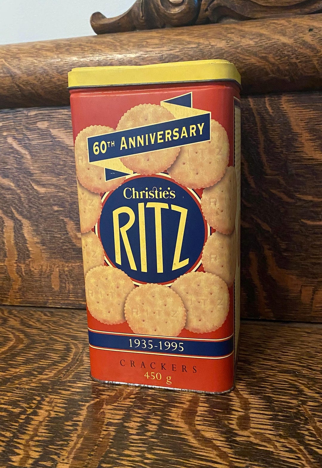 Vintage Ritz Crackers Advertising Tin Nabisco Christie Storage Canister ...