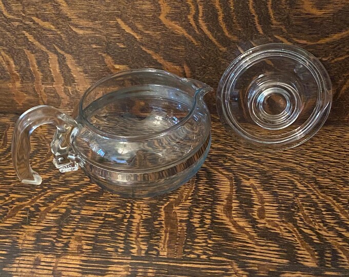 Vintage Pyrex Flameware Kettle Coffee Pot Teapot Heat Resistant Glass 6 ...