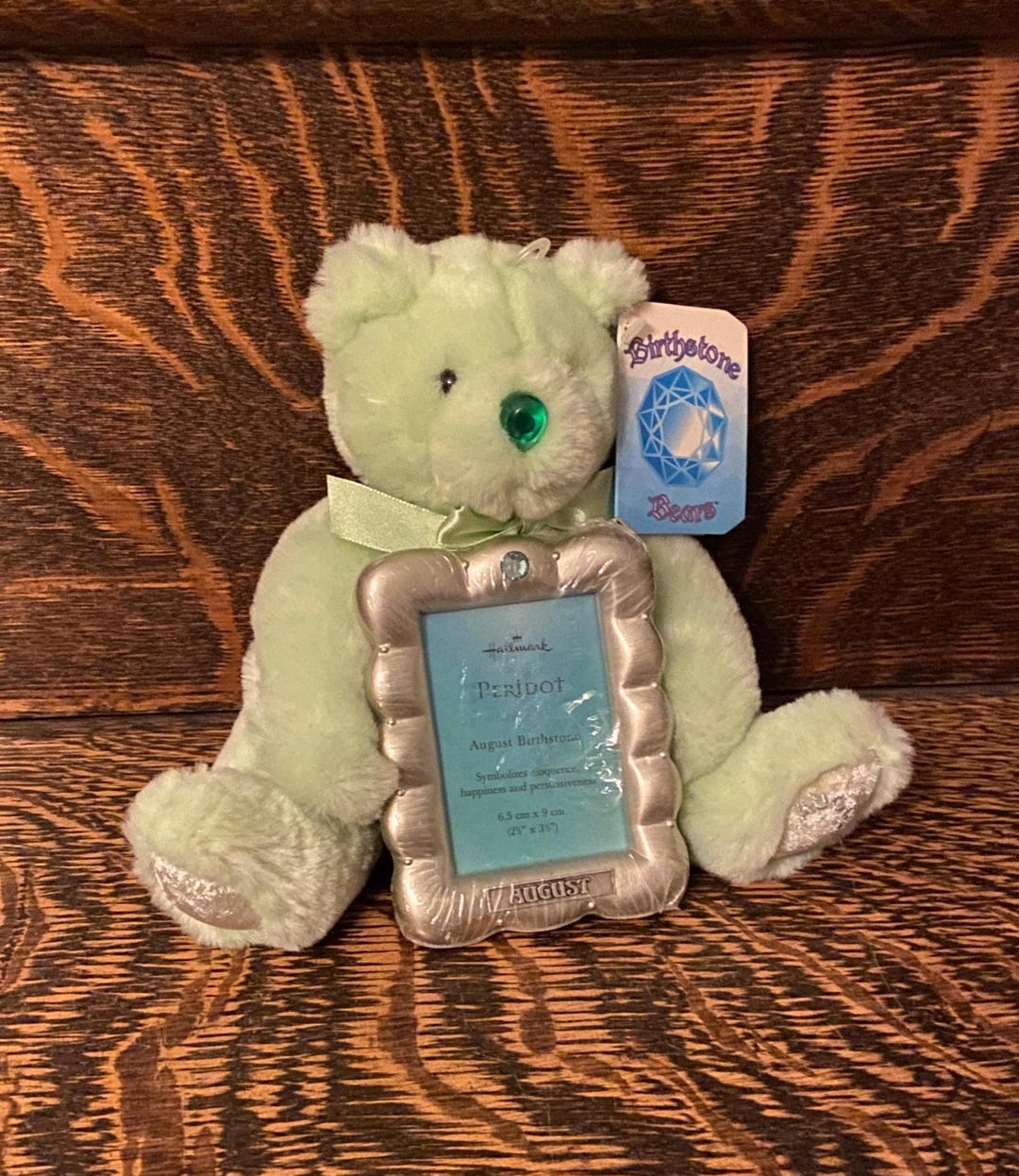 Hallmark Birthstone Bears August Peridot Gemstone Teddy Bear & Picture ...